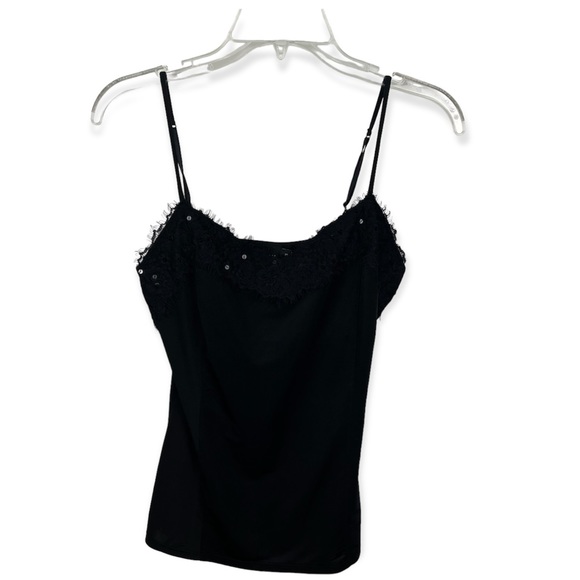 The Limited | Tops | The Limited Black Lace Tank Top Cami Sequin Bra ...